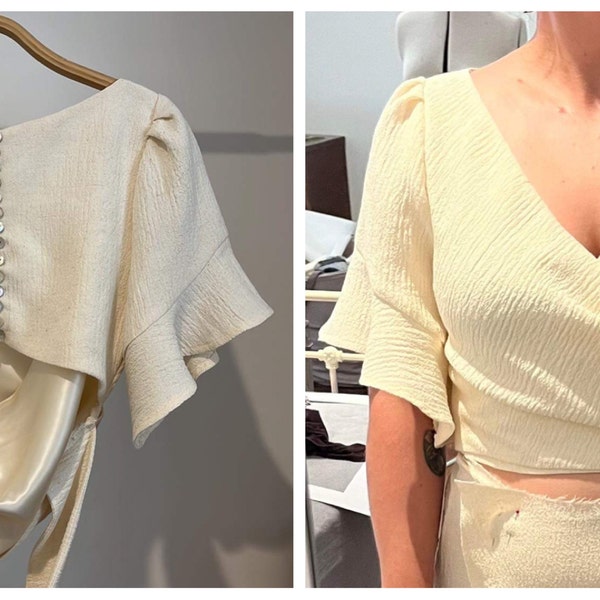 Open Back Surplice Wrap Top PDF Sewing Pattern | Sizes 4-16 (EU 34-46 ...