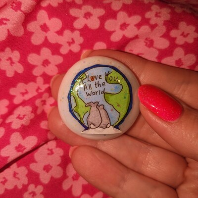 You Are Loved Sparkly Heart Pebble /personalised /positive Gift ...