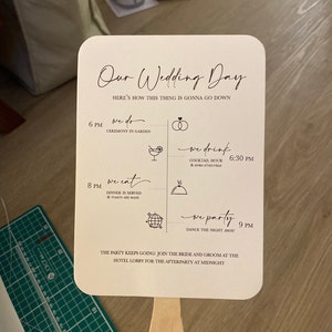 Wedding Program Fans Wooden Sticks Included Wedding Program Fans ...