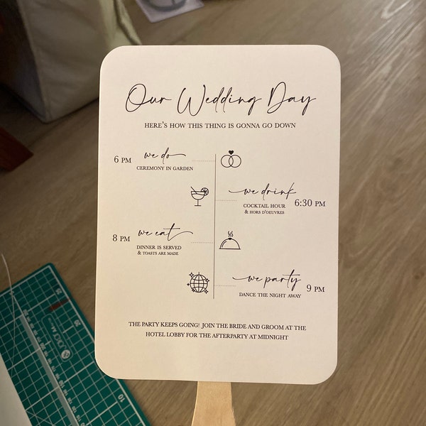 Wedding Program Fans Wooden Sticks Included - Wedding Program Fans ...