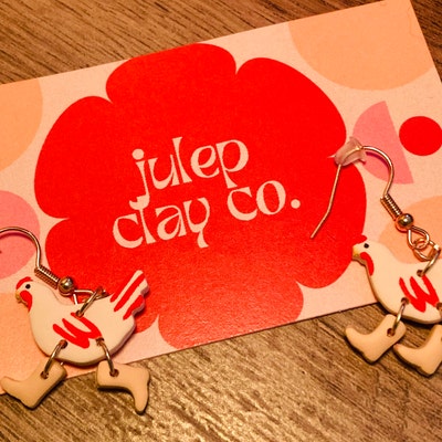 Birth of Venus Statement Earrings, Lightweight and Handmade Polymer ...