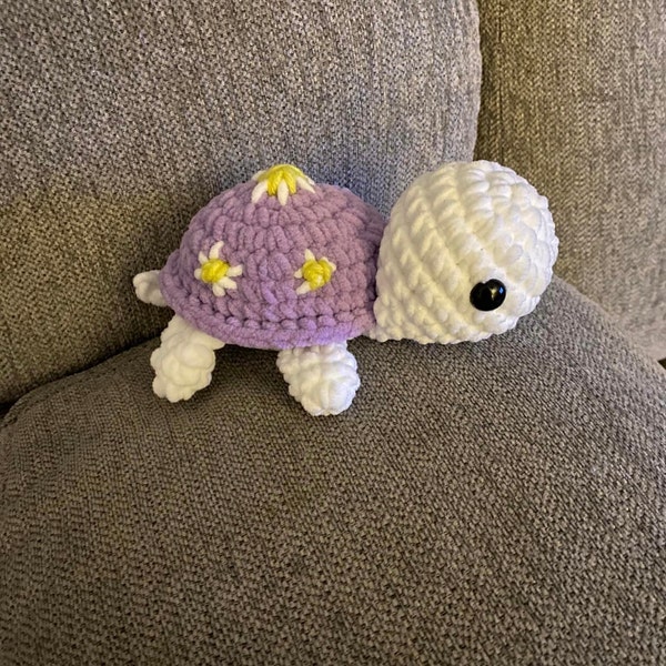 Daisy Purple Turtle No Sew Crochet Pattern, No Sew Amigurumi Crochet ...