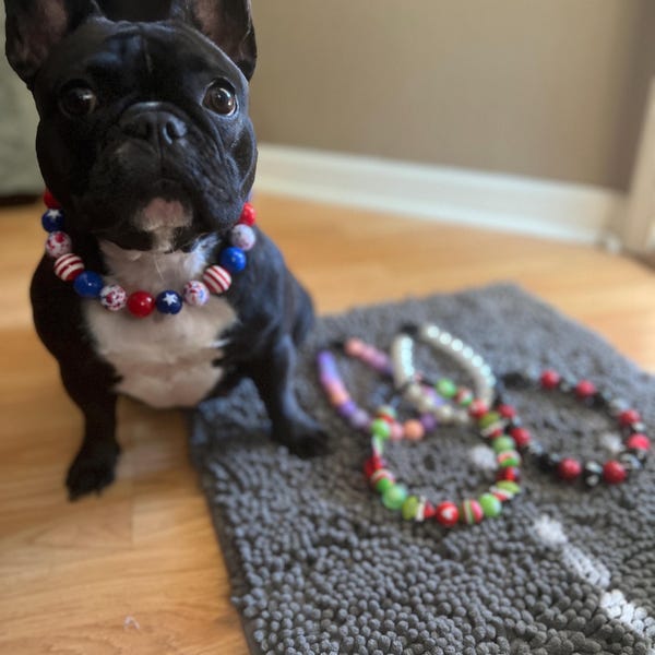 Afterglow, Dog Bead Collar, Beaded Dog Collar, Summer Colors , Slip On ...