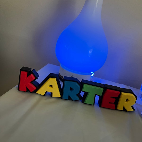 Custom Mario Style Name Sign | Personalized Desk Sign | Boy Gift for ...