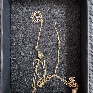 14K Yellow Gold Fox Tail Necklace/ Gold Palma Necklace Chain ...