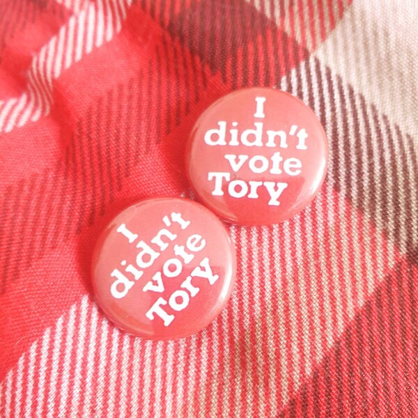 I Didn't Vote Tory Replica Button Badge 25mm / 1 Inch Politics Anti ...