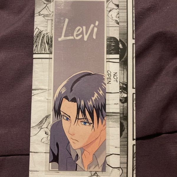 Glossy Laminated Bookmark Levi Ackerman Eren Jaeger Erwin Smith Attack ...