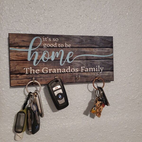 Personalized Key Ring Holder, Family Key Holder, Home Key Rack, Couples ...