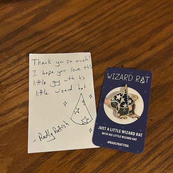 Set of 2 Rat Enamel Pins - Ravioli Rat & Wizard Rat - Etsy