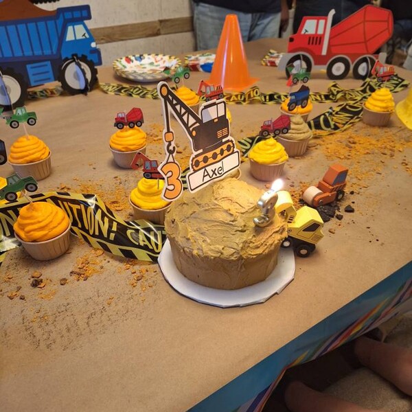 Construction SVG - Crane Cake Topper - 5th Birthday - Dump Truck Cake ...