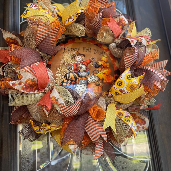 Happy Fall Y'all Wreath Sign, Metal Wreath Sign, Signs for Wreaths ...