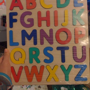 Wooden Rainbow Alphabet Puzzle for Boy and Girl - Etsy