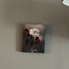 Bathroom Wall Art, Rose Flower, Red Powder Butterflies, Red Gray ...