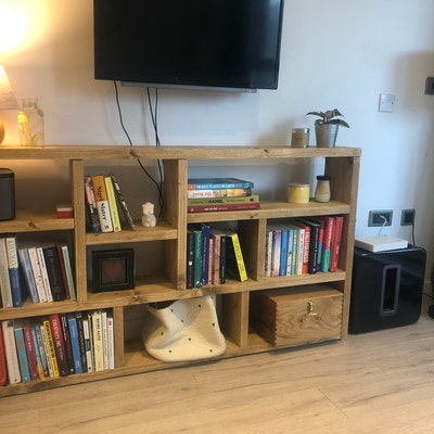 Bookcase Media Unit Made From Reclaimed Wood Nod Media - Etsy UK
