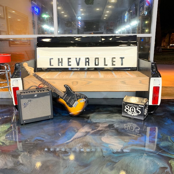 The Best Car Guy Bench on the Planet. Tailgate Bench Mancave Decor ...