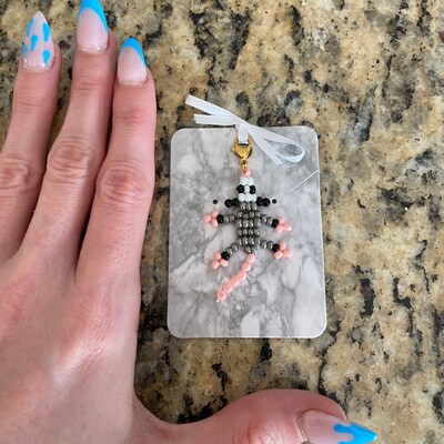 Beaded Possum Charm Keychain - Etsy