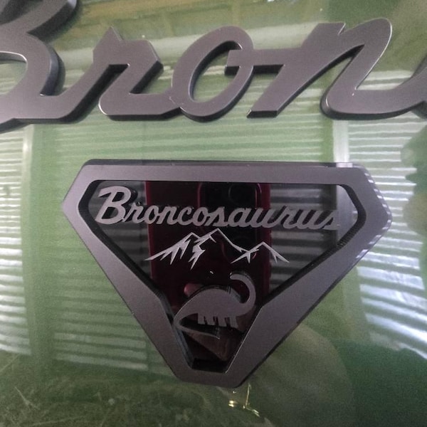 2x Car Fender Emblem Broncosaurus Car Badge Logo Ford Bronco Matte ...