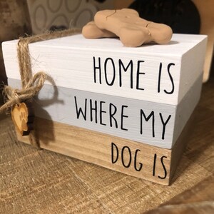 Dog Mini Book Stack, Dog Decor, Pet Decor, Dog Tiered Tray, Mini Book ...