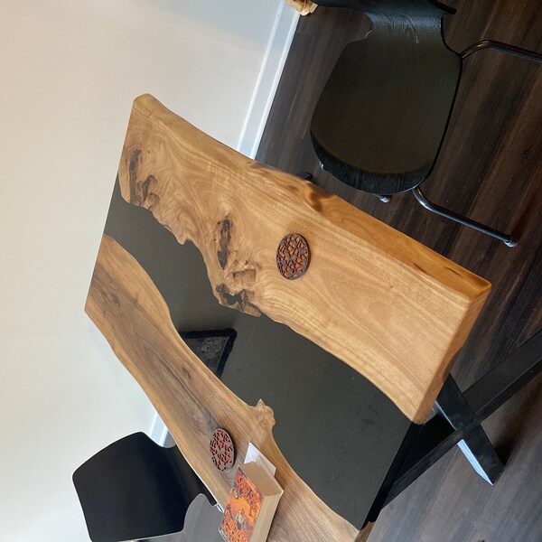 Epoxy Table, Custom Dining Table, Dining Room Table, Live Edge Table ...