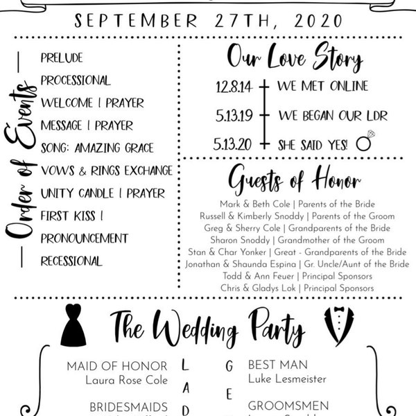 Printable Rustic Wedding Program Template, Editable Order of Ceremony Wedding Program, Instant ...