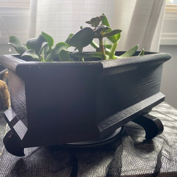 Coffin Mini Planter & Stand, Goth Succulent Planter Decor, Indoor ...