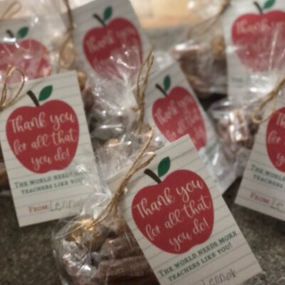 Editable Teacher Appreciation Gift Tag Template Printable Thank You for ...