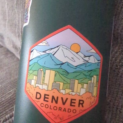 Denver Sticker Mountain Landscape Decal Colorado Art Waterproof Sticker ...