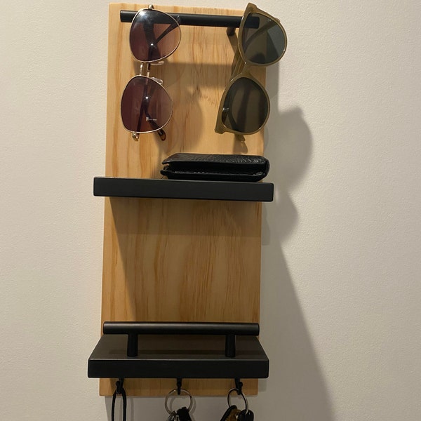 Tall Entryway Wall Organizer Hook Rack Wood Shelf Decor - Etsy