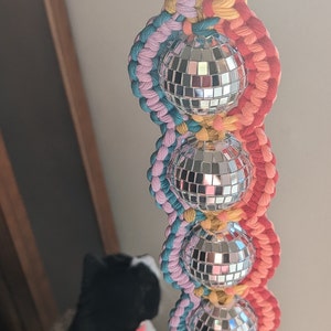 Disco Fringe Ball Macrame Disco Hanger Fringe Ball disco Ball Disco ...