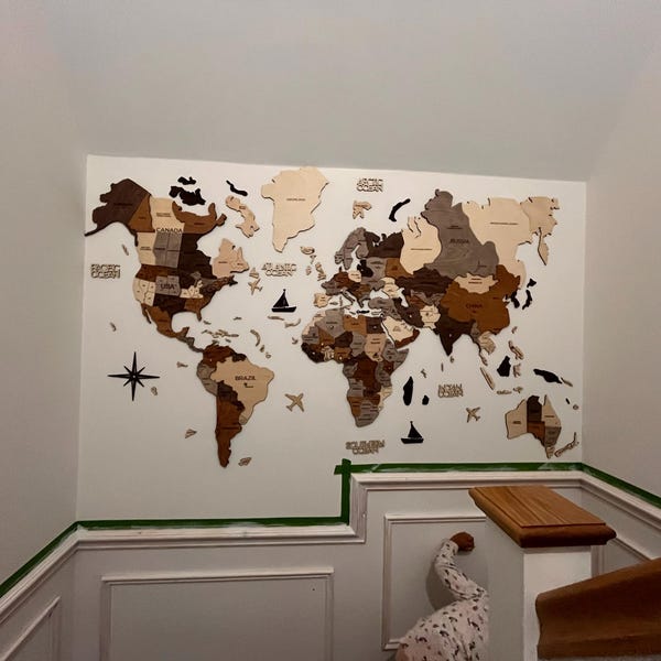 World Map Wall Art, Family Trip Map, Places Visited Map, Couples Travel ...