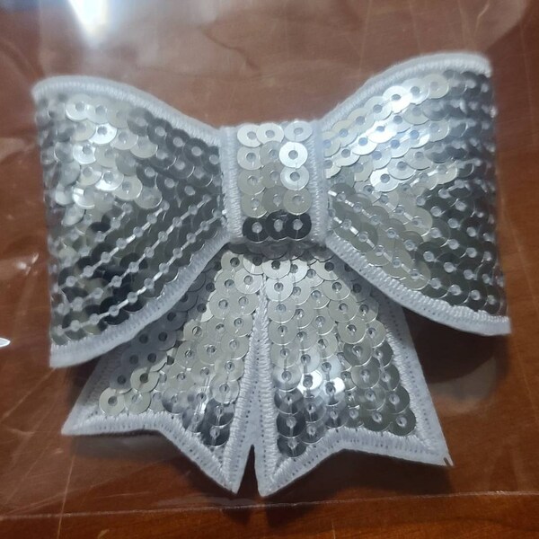 Pom Pom White, Silver Cheer Sequin Patch, DIY Patch, Iron on Patch - Etsy