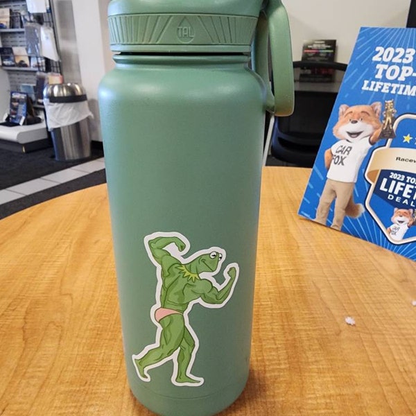 Buff Kermit the Frog Stickers | Original Vinyl Sticker Water Bottle ...