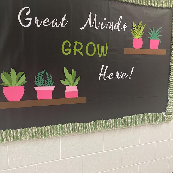 Spring Bulletin Board, Let's Grow Together Bulletin Board, Succulent ...