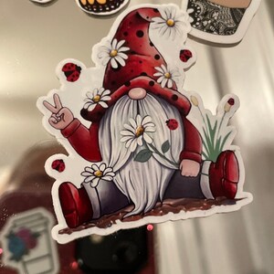 Gnome Peace Sign Red Vinyl Sticker - Etsy