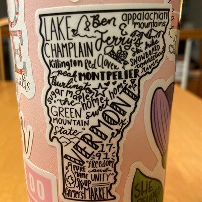 Wisconsin Typography Vinyl Sticker WATERPROOF Laptop, Water Bottle, Car ...