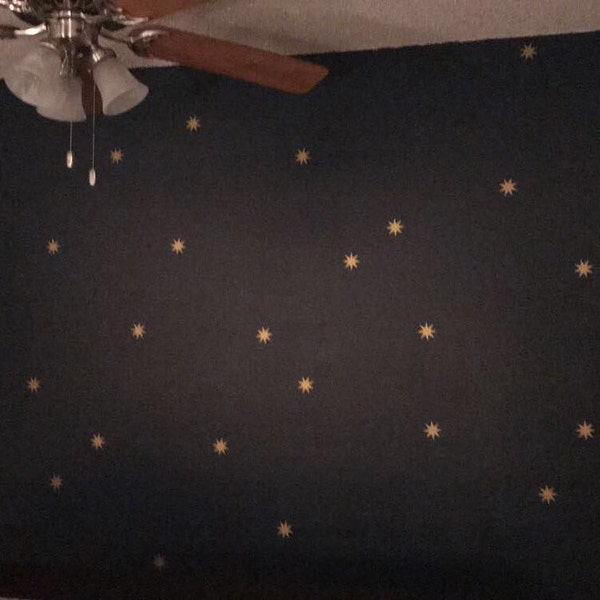 Gold Ceiling Decals. 8 Point Star Decals. 2.5 Inch Stars. Gold Decals ...