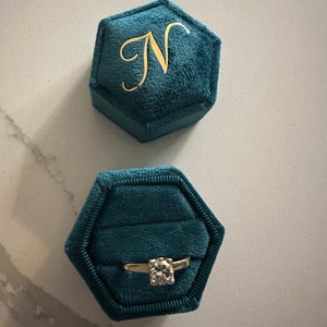 Custom Wedding Ring Box Monogram Ring Bearer Personalized Velvet Ring ...