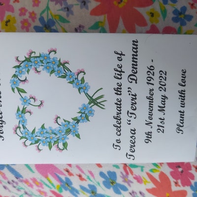 Forget Me Not Seed Pack Packet Thank You Gift Nursery Pre School ...