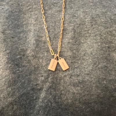 Personalized Mini Tag Necklace 14K Gold Filled Tag Necklace Custom Name ...