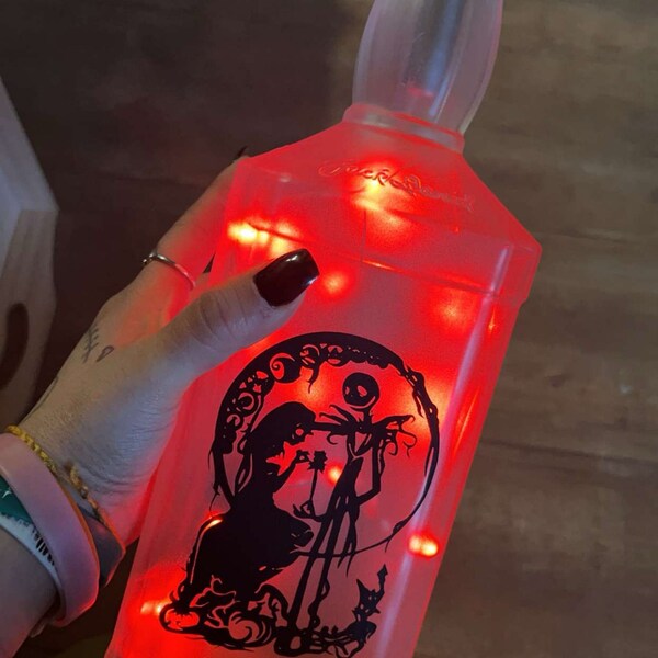 Nightmare Before Christmas - Bottle Light LED Decor - Jack and Sally ...