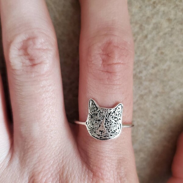 Custom Pet Portrait Ring • Your Pet Ring • Personalized Pet Ring • Cat ...