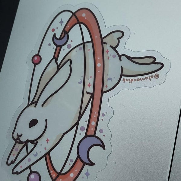 Cosmic Rabbit Clear Vinyl Sticker - Etsy