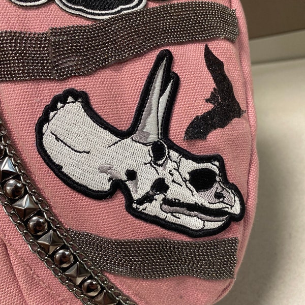 Triceratops Embroidery Patch Dinosaur Skull Patches Iron on Embroidered - Etsy