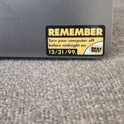 Y2K Reminder Turn off Your Computer 12/31/99 Funny Sticker for Laptop ...