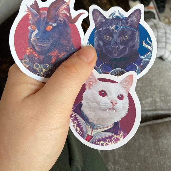 BG3 Inspired Kitty Party! Baldurs Gate Inspired Stickers With a Feline ...