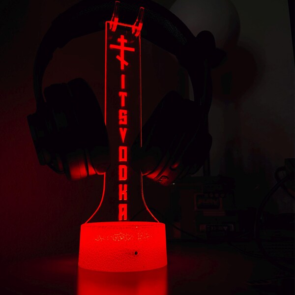 Personalized Led Headphone Stand, Streamer Headset Holder Stand ...