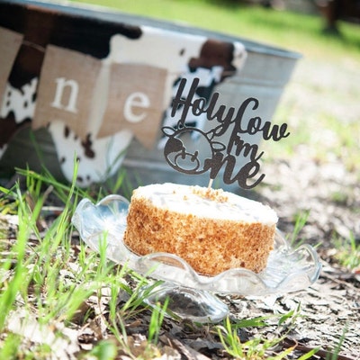 Holy Cow I'm One Cake Topper, Holy Cow I'm One Decorations, Farm Themed ...