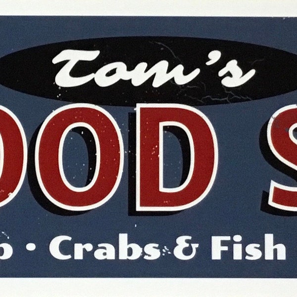 Seafood Shack Sign, Personalized Lobster Shrimp Clams Fresh Caught ...