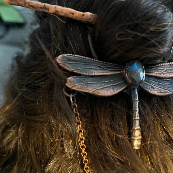 Labradorite Dragonfly Hair Pin - Etsy