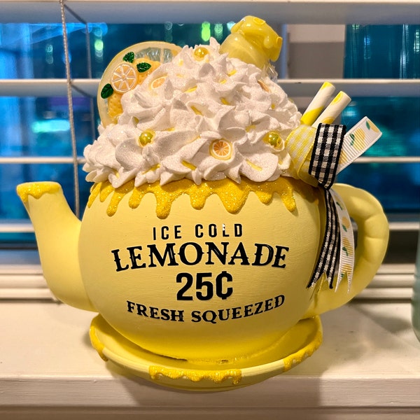 Fresh Squeezed Lemonade Mini Teapot, Lemonade, Lemon Decor, Summer ...